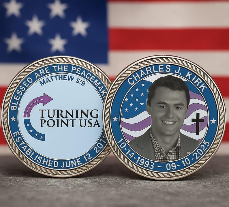 Charlie Kirk Memorial Challenge Coin 2" Solid Stainless Steel - Etsy