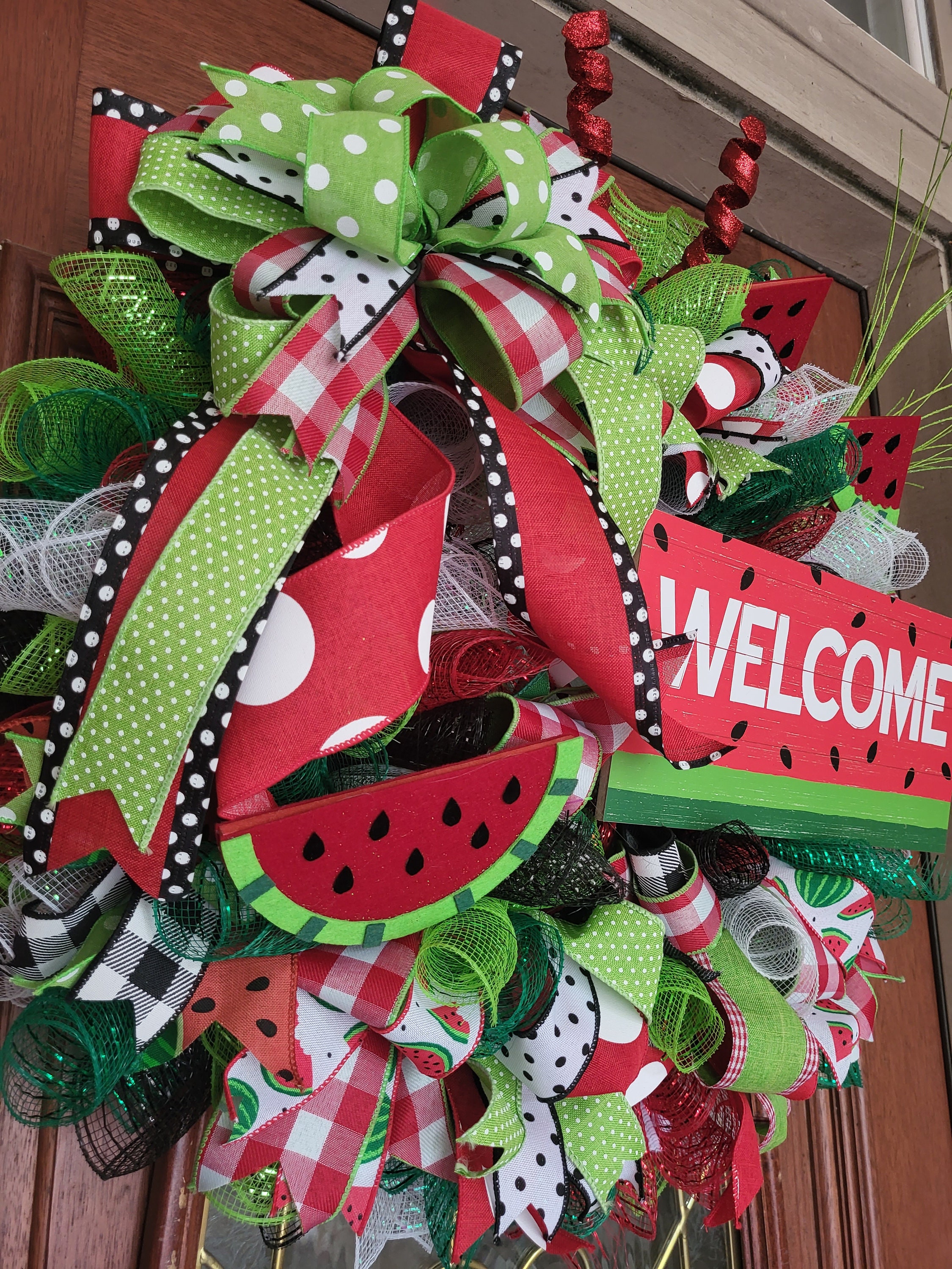 Watermelon Wreath Summer Wreath Spring Wreath Summer Fun - Etsy