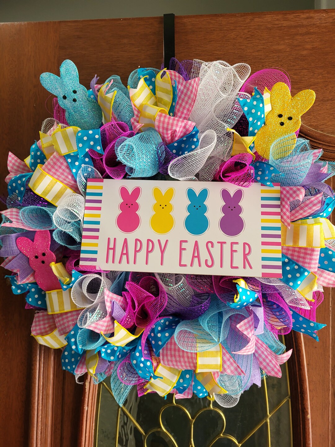 Easter Peep Wreath, Bunny Wreath, Spring Wreath, Bunny Easter Wreath ...