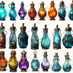 Witch Potion Bottles Clipart PNG, Dnd Potion Bottle Clip Art, Witchy ...