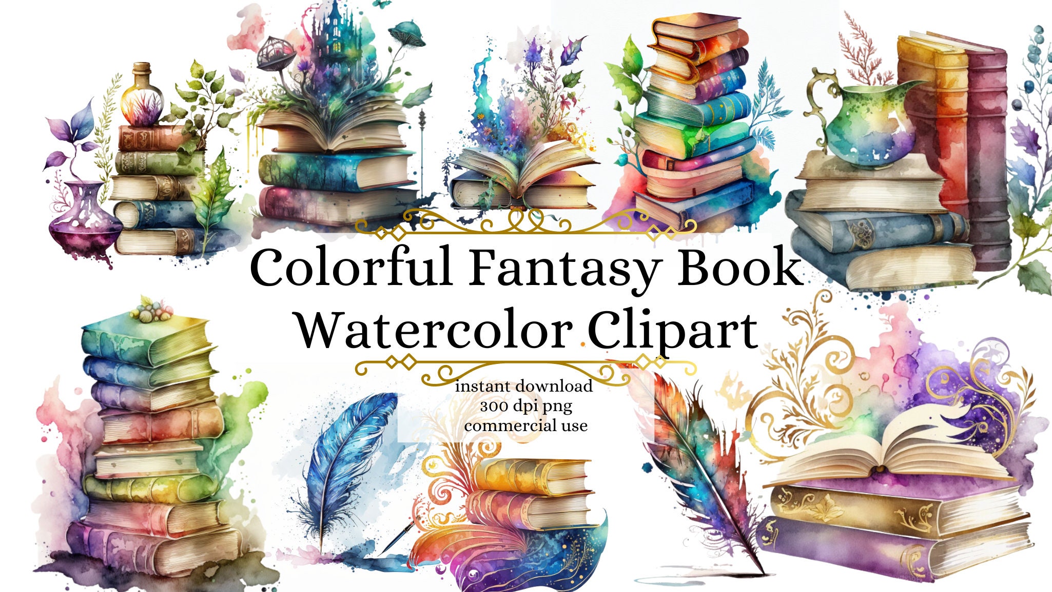 Colorful Open Book Clip Art