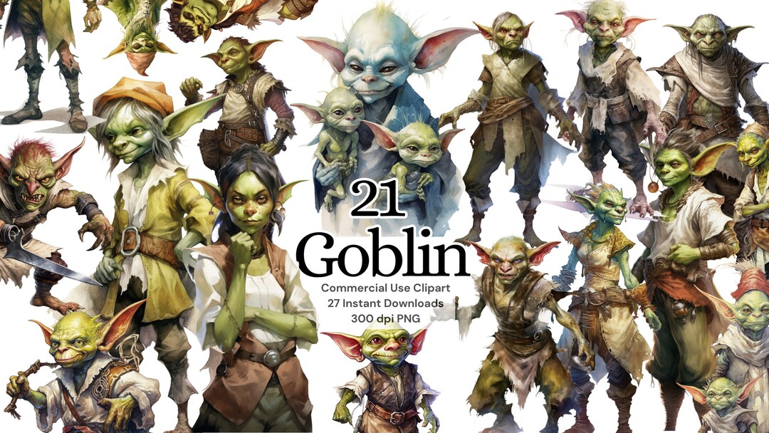 Watercolor Goblin Clipart Printable Dungeons and Dragons Dnd RPG Game ...