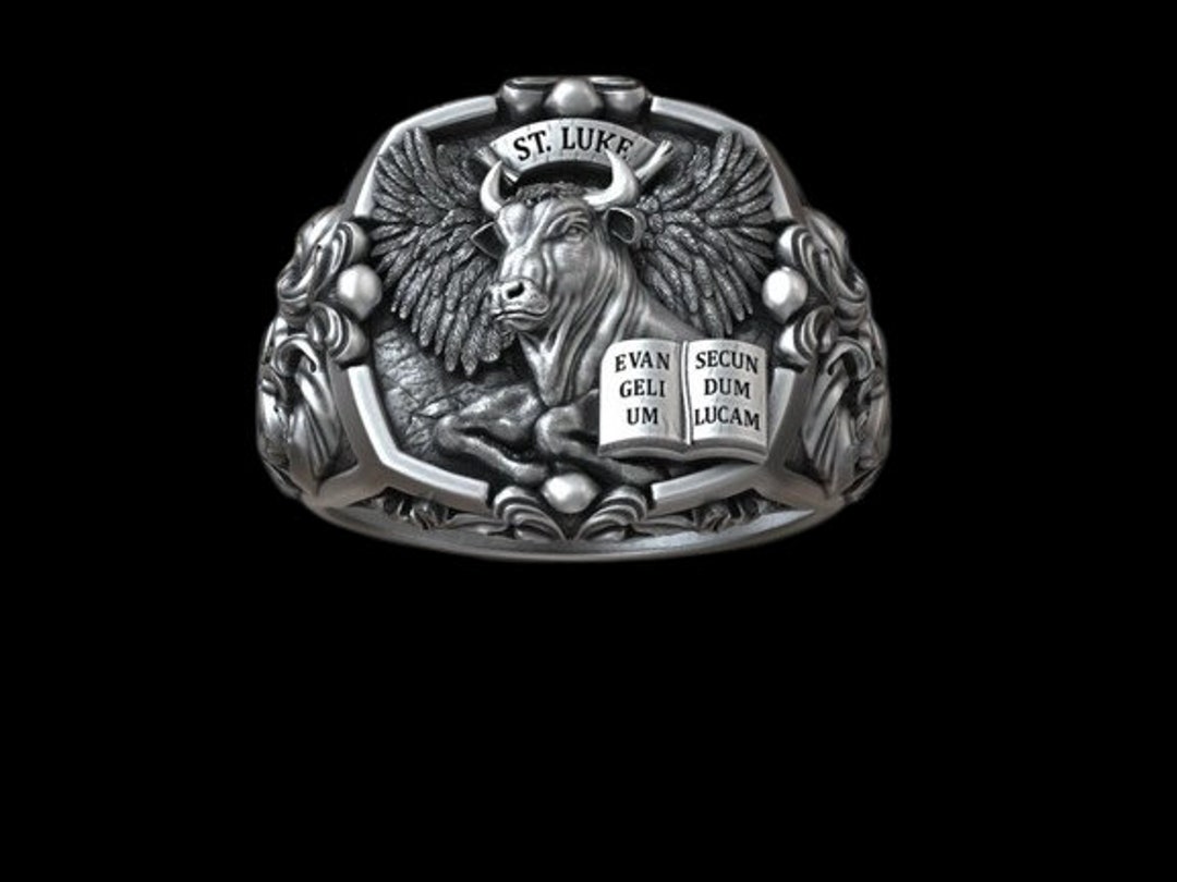 Memento Mori Taurus Biker Ring for Men in Sterling Silver ...