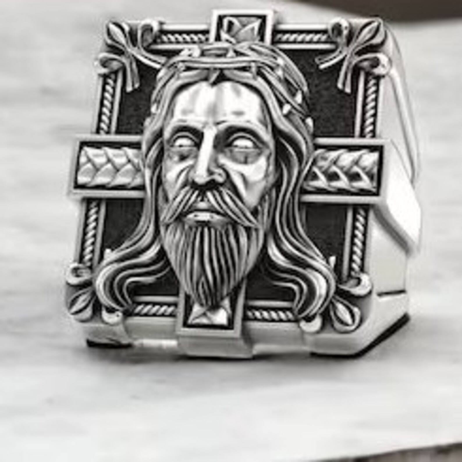 Handmade Jesus Christ Ring, Christian Ring, Jesus Jewelry, Silver ...