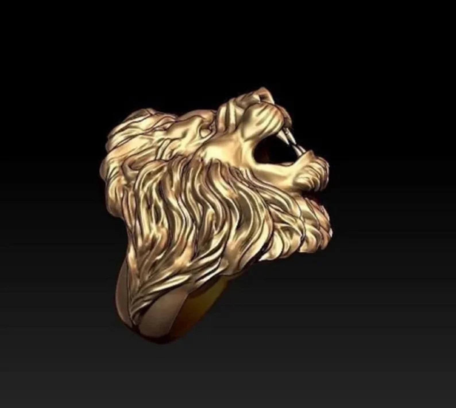 Silver Lion Rings, African Wild Lion Ring, Statement Rings for Men ...