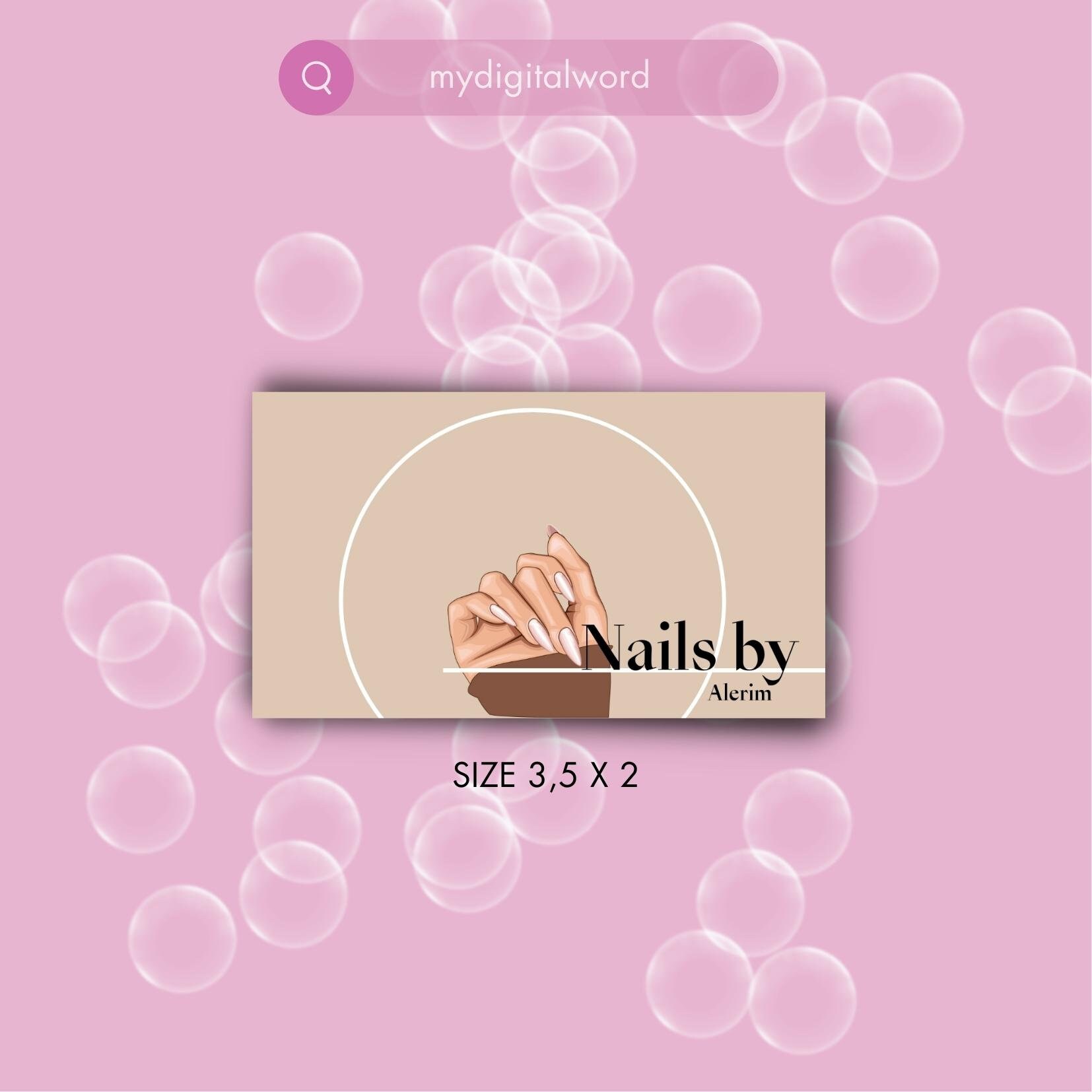 Editable and Printable Nail Tech Business Card Template Nails - Etsy