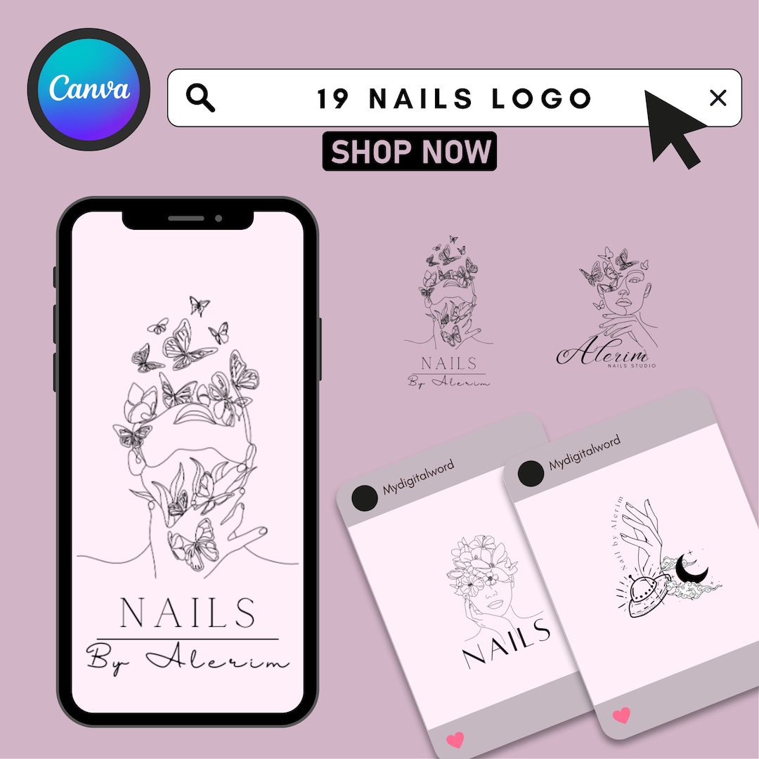 19 Beauty Logo, Nail Artist Logo Design, Premade Logo, Nail Art, Nail ...