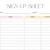 White and Pink Sign up Sheet - Etsy