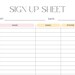 White and Pink Sign up Sheet - Etsy