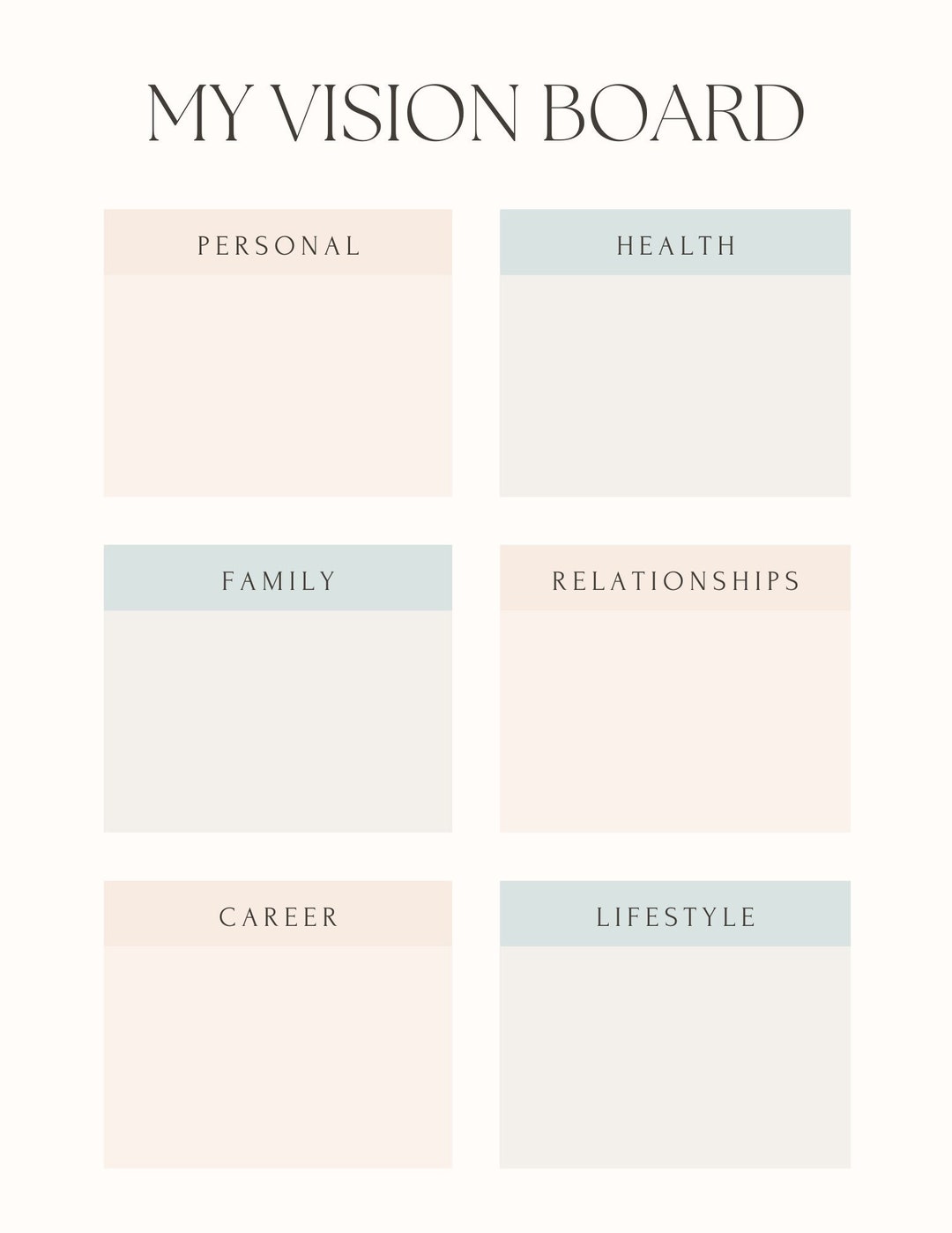 Minimalist Vision Board - Etsy