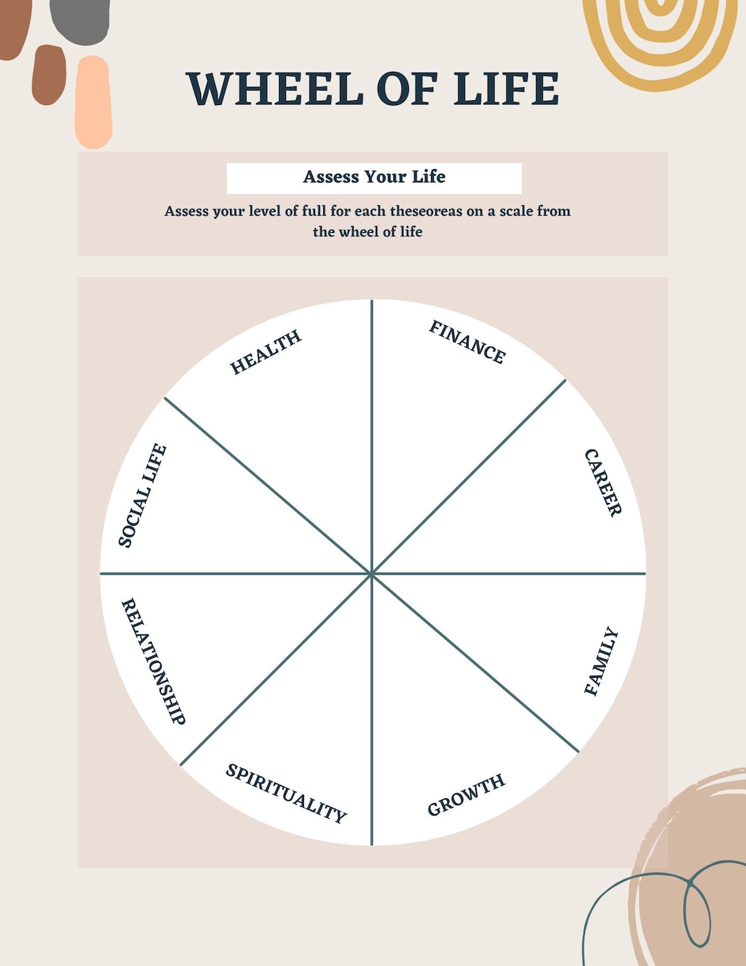 Daily Wheel of Life Planner - Etsy