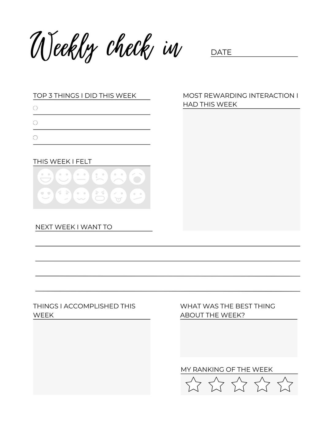 Weekly Check In - Etsy