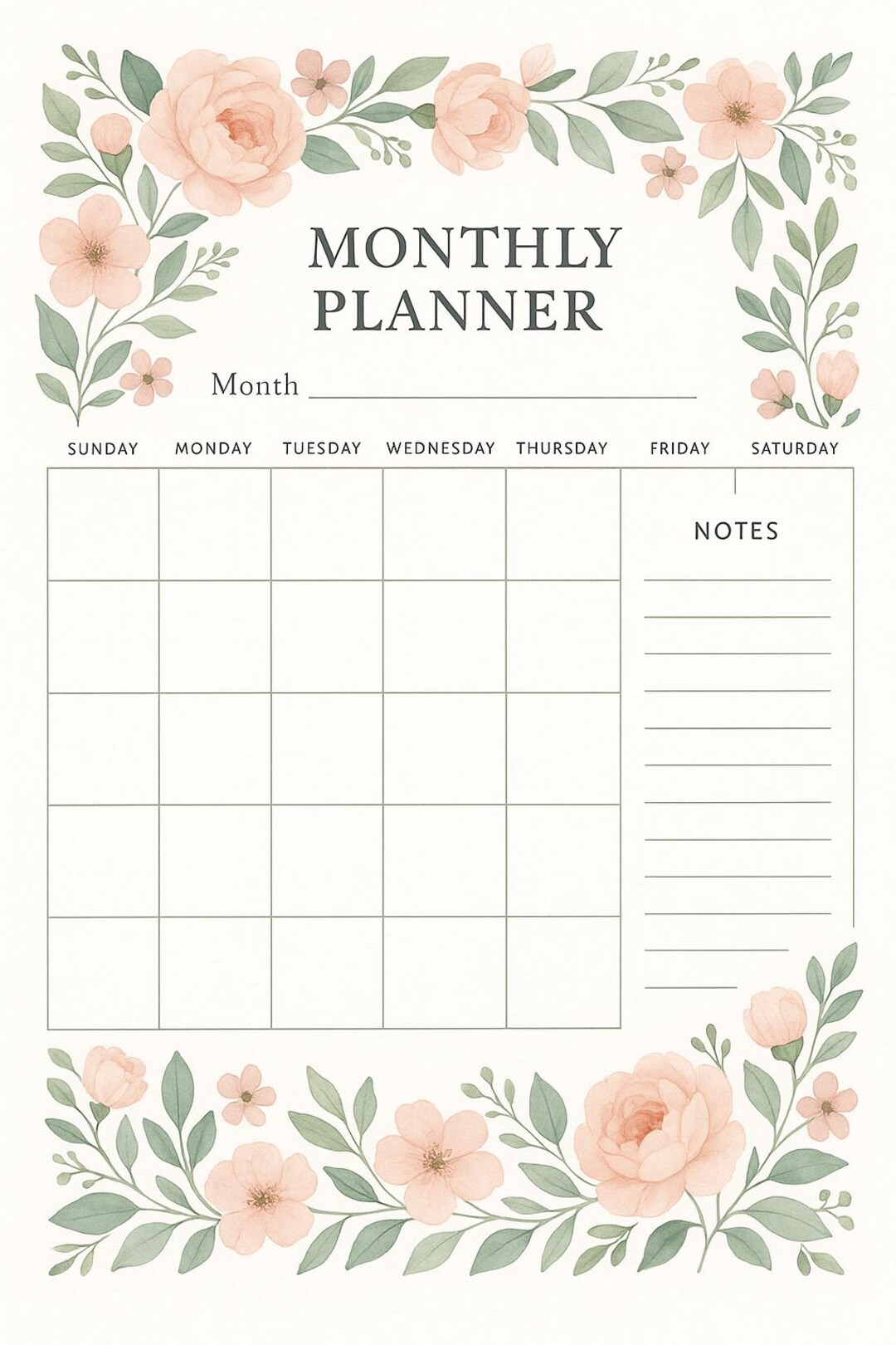 Monthly Planner - Etsy