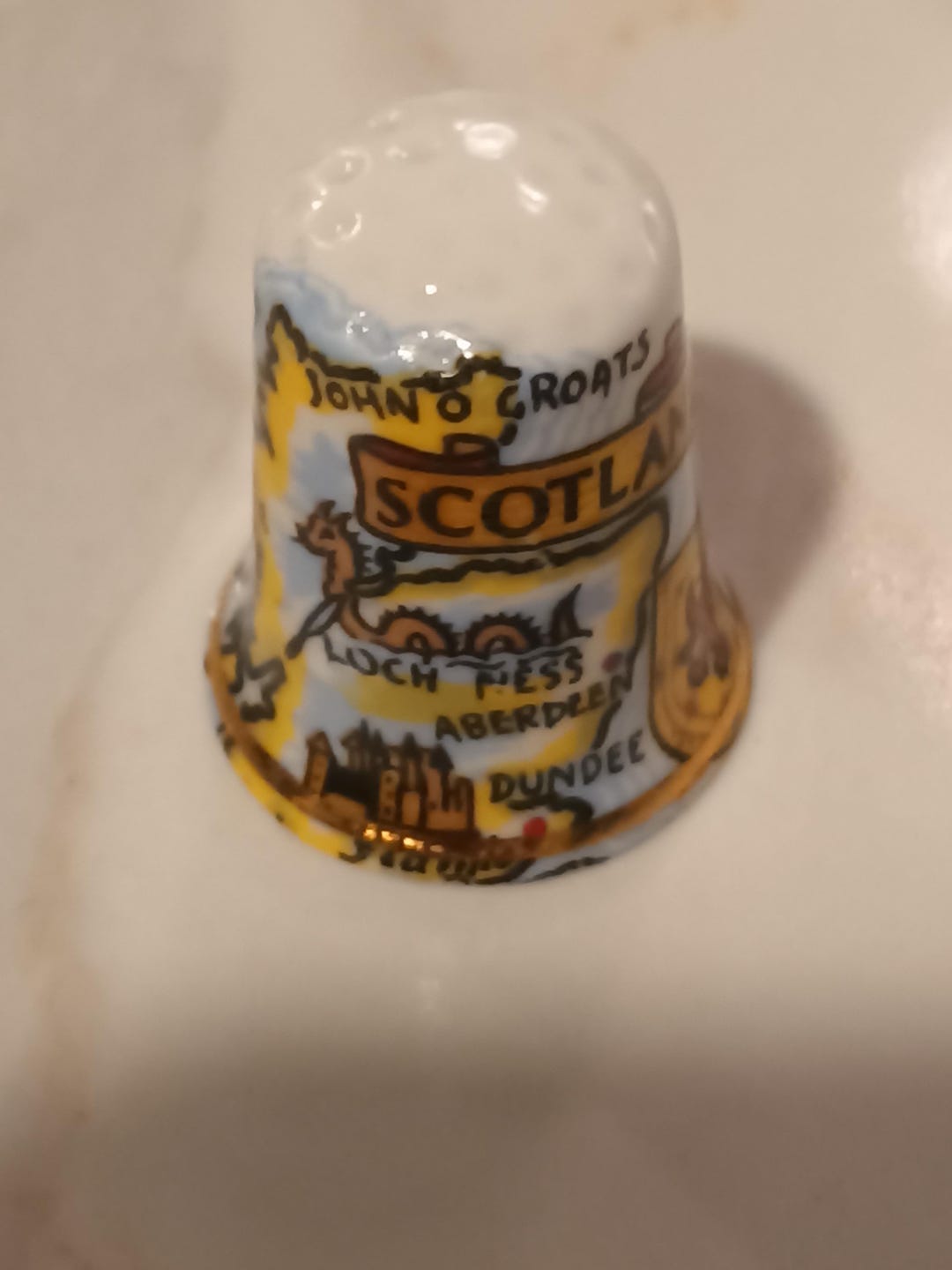Vintage Bone China Scotland Souvenir Map Thimble - Made in England - Etsy