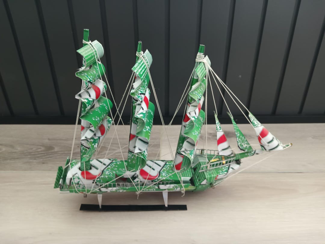 Vintage 7-UP Soda Can Schooner Ship Sail Boat Sculpture RARE Find - Etsy