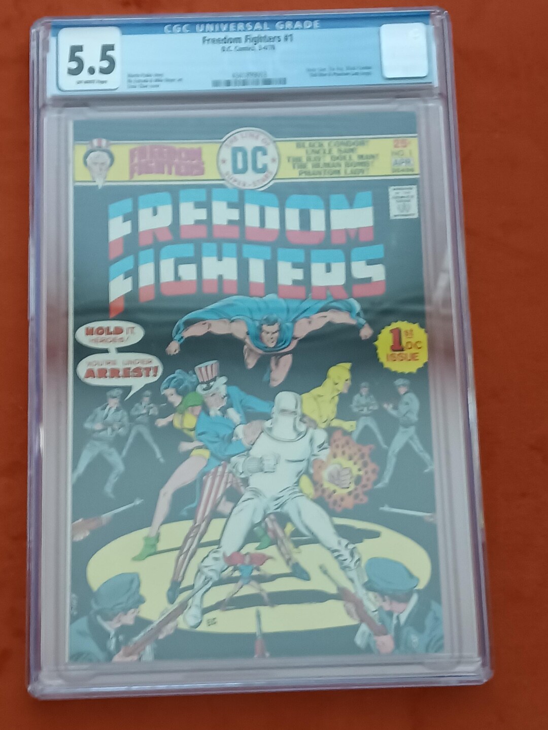 1976 Freedom Fighters Vol #1 CGC 5.5 Doll Man Phantom Lady Uncle Sam ...