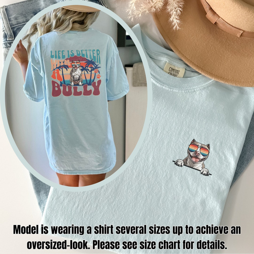 American Bully Vintage-style Sunset Shirt, Fawn & White XL Bully Retro ...