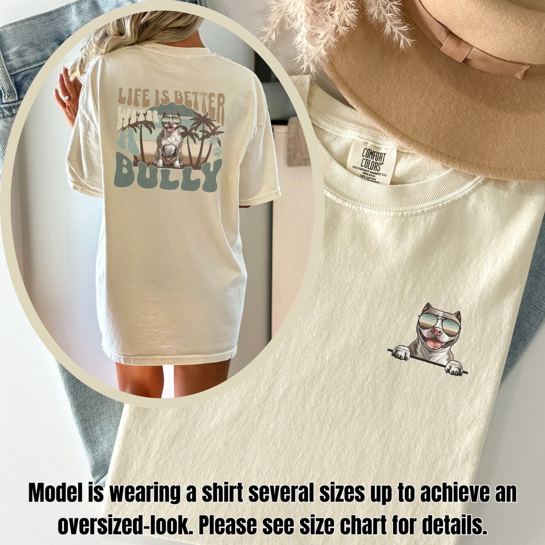 American Bully Vintage-style Sunset Shirt, Fawn & White Bully Retro ...