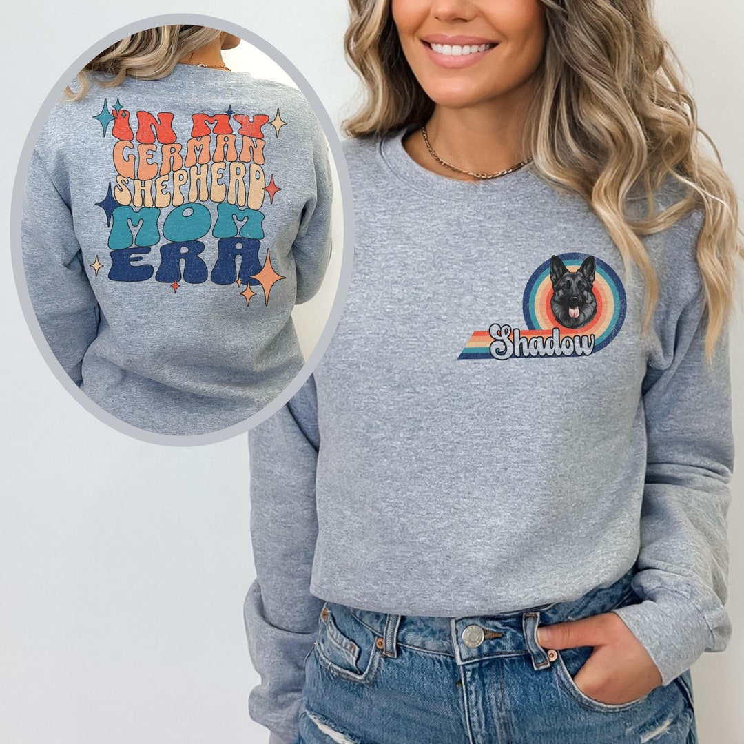 Personalized German Shepherd Mama Crewneck Sweatshirt, Custom Retro ...
