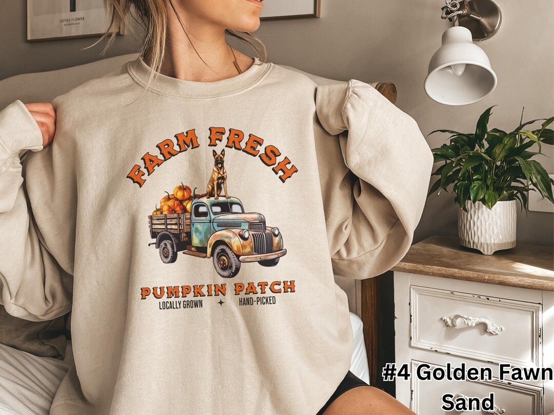 Farm Fresh Belgian Malinois Pumpkin Patch Vintage-style Cottagecore ...