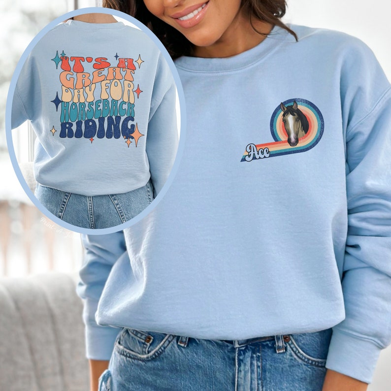 Personalized Horseback Riding Sweatshirt, Custom Horse Name Pullover ...
