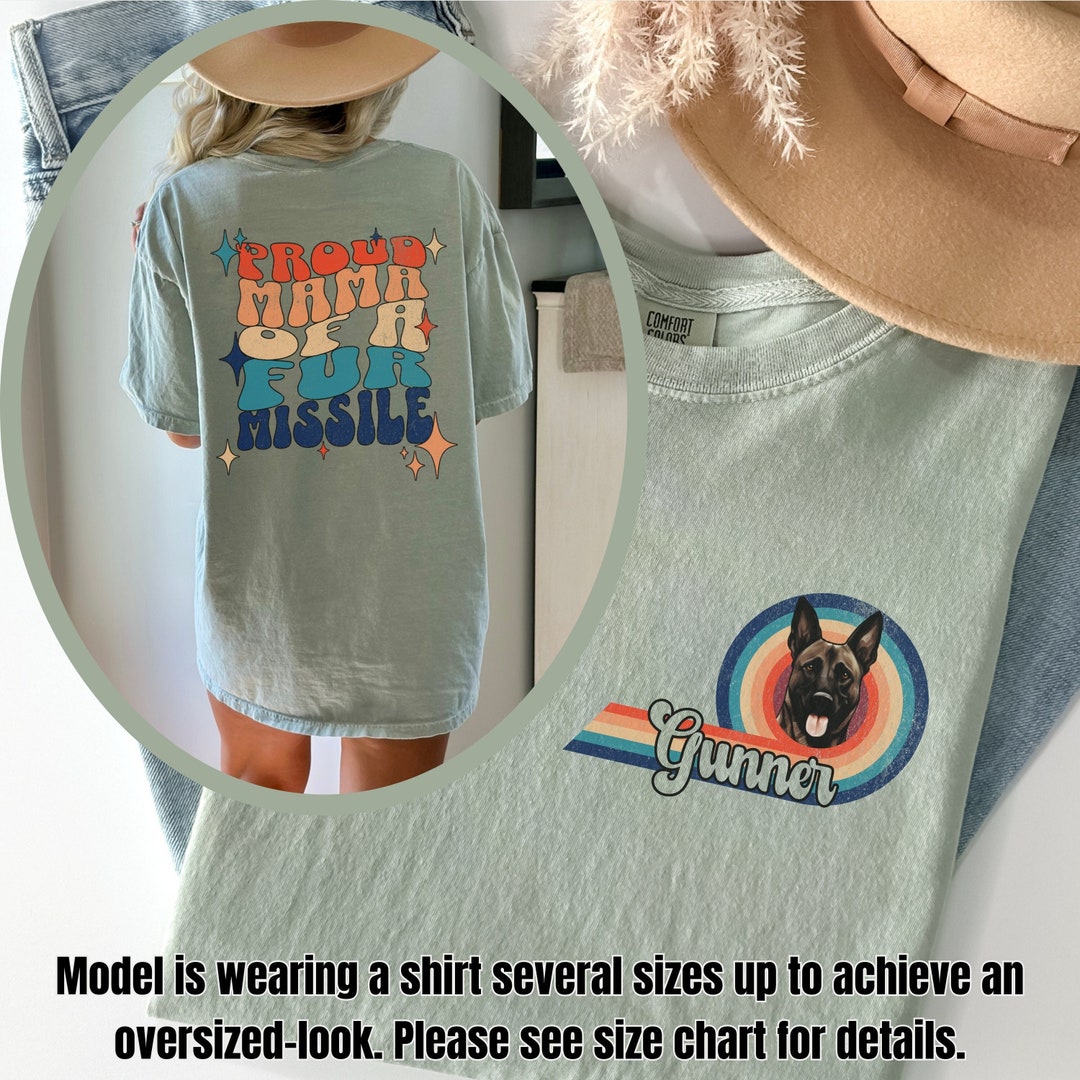 Personalized Belgian Malinois Dog Mama Crewneck T-shirt, Custom Retro ...