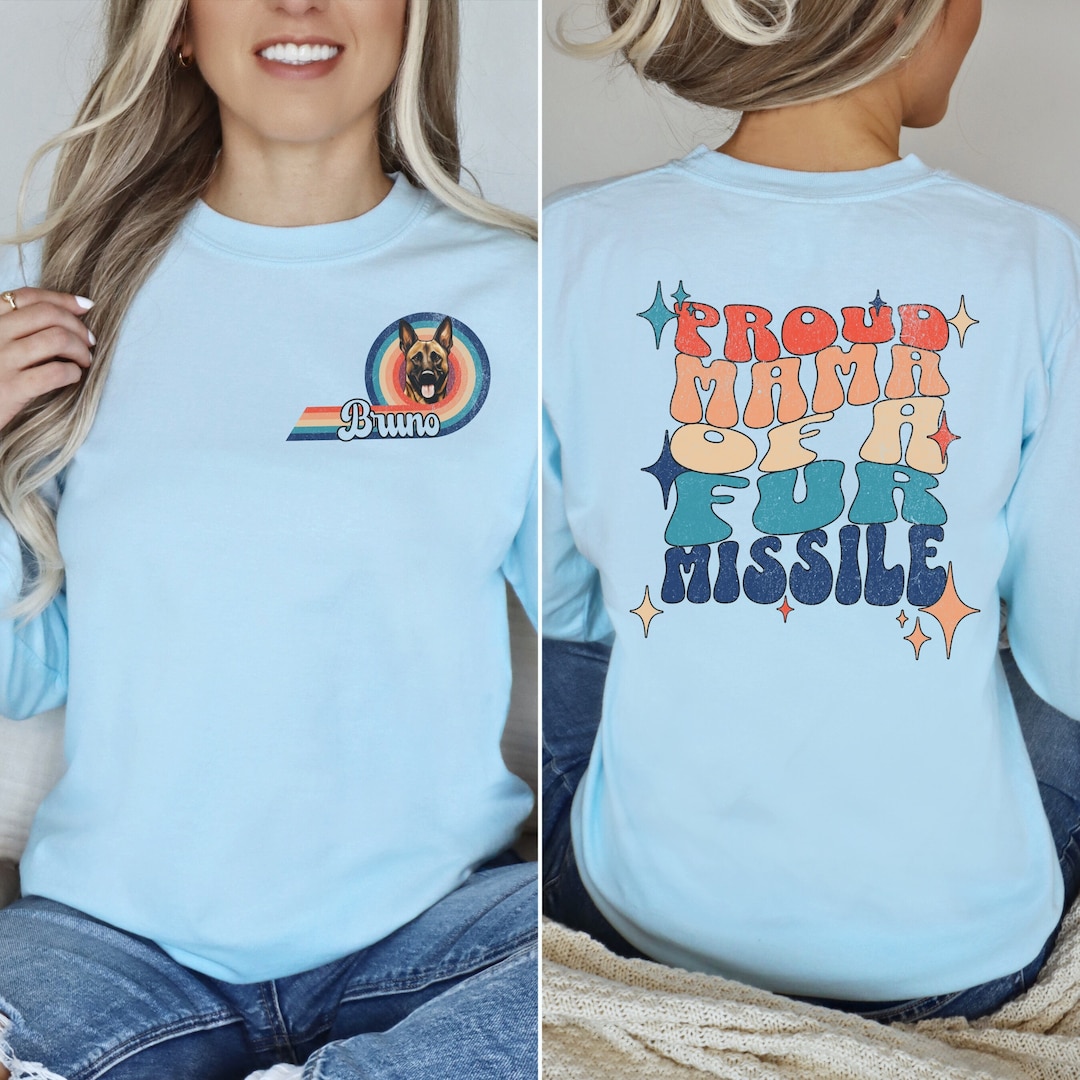 Personalized Belgian Malinois Dog Mama Crewneck Long Sleeve Shirt ...