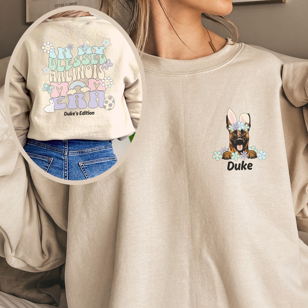 Personalized Belgian Malinois Easter Sweatshirt, Custom Maligator Dog ...