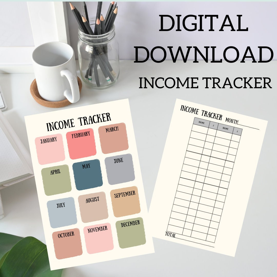 Income Tracker, Digital Download, Instant Print, Track Your Income ...