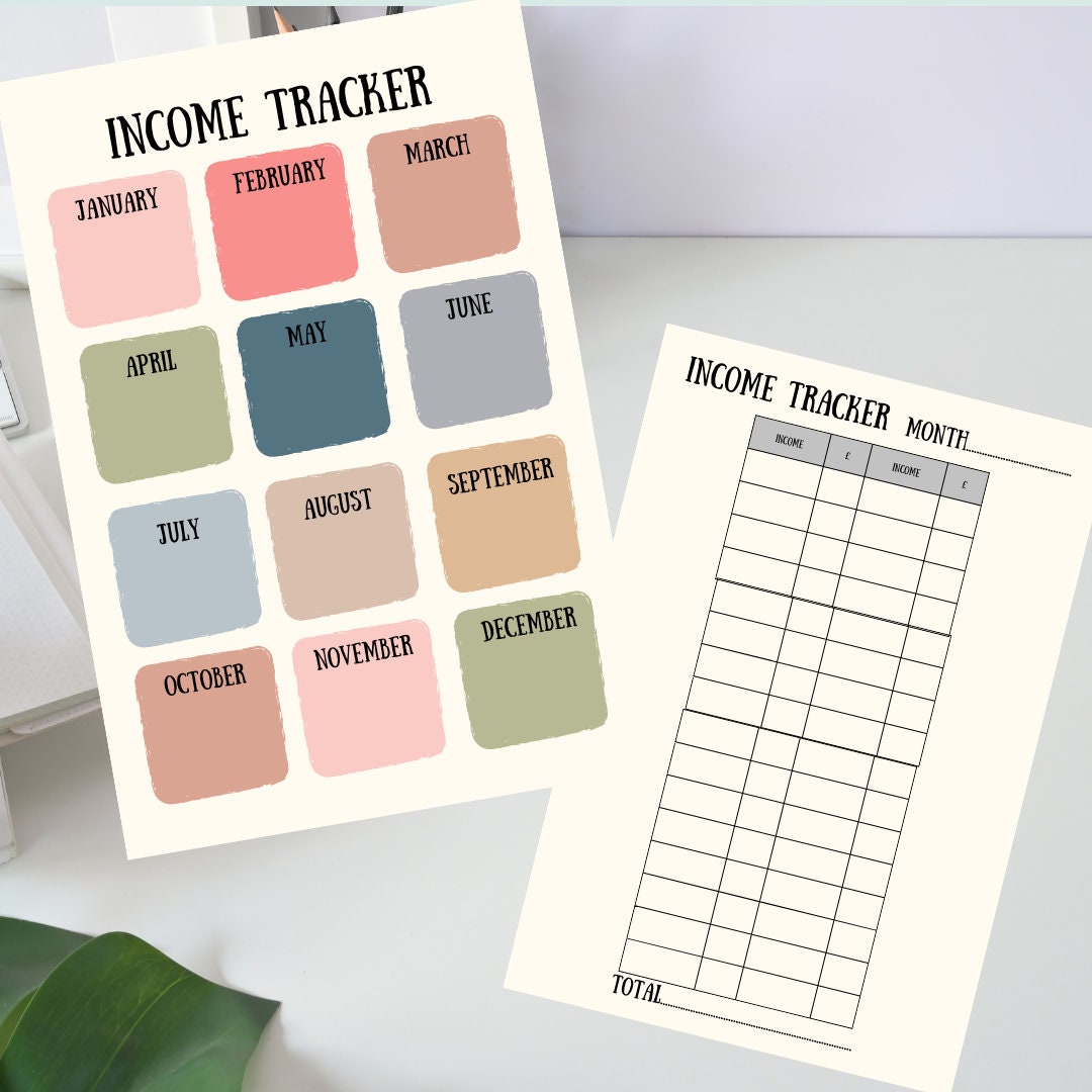 Income Tracker, Digital Download, Instant Print, Track Your Income ...