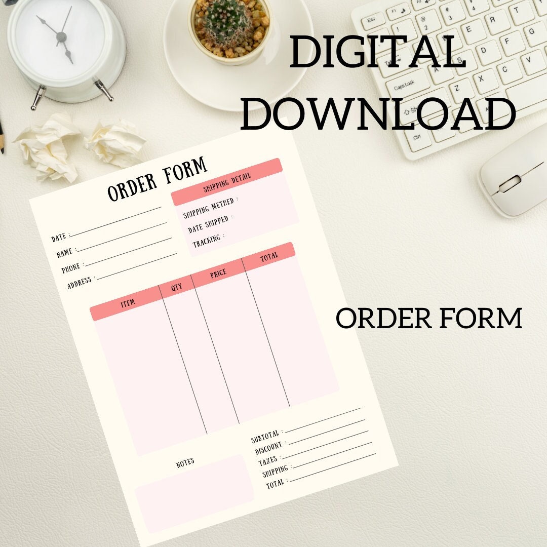 Small Business Order Form Craft Fair Order Form Custom Order - Etsy