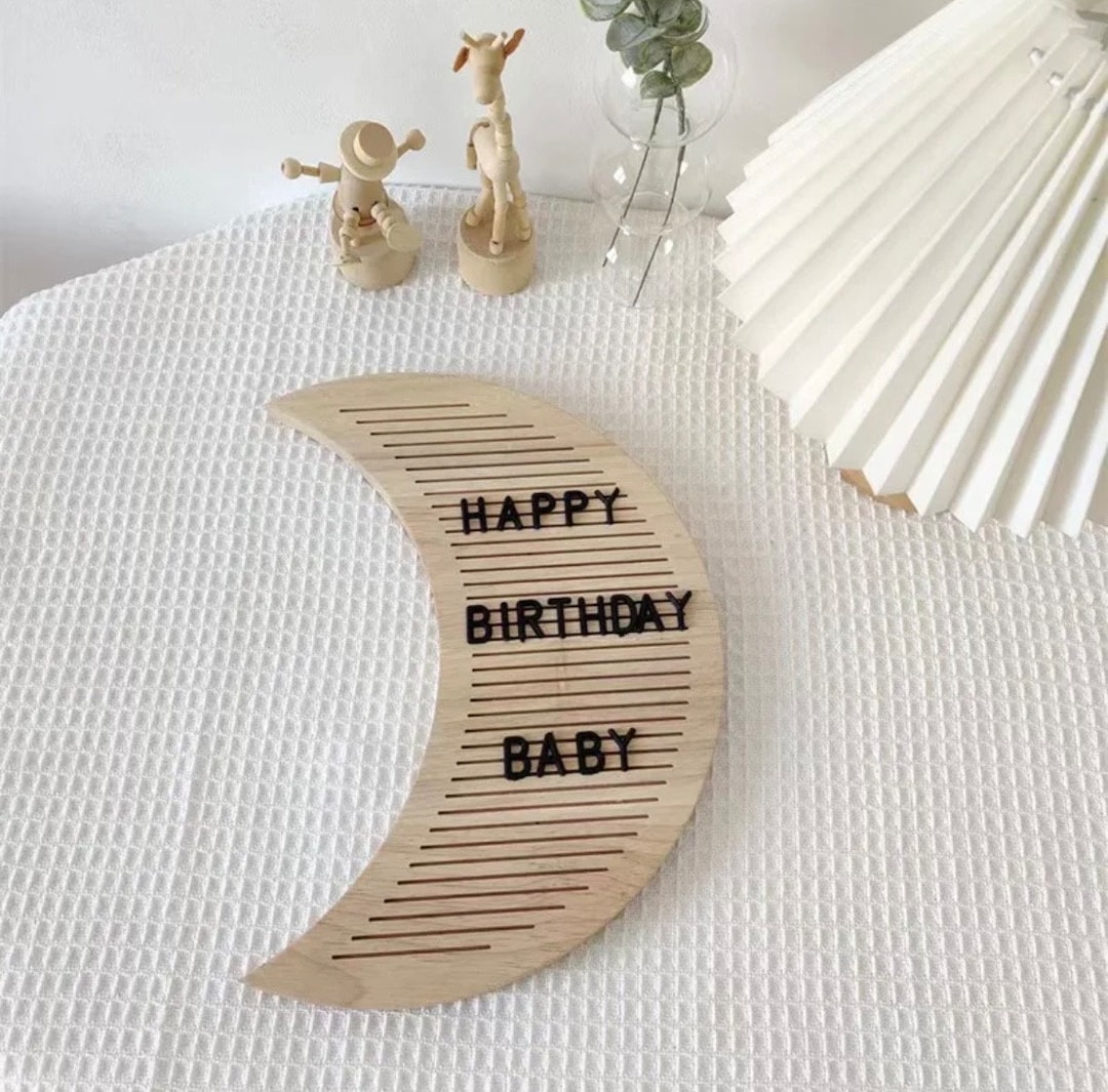 Moon Shaped Wooden Letter Board - Etsy