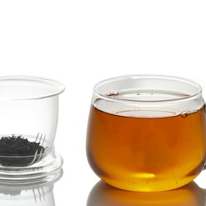 Single Serve Tea Infuser Cup, 12 Oz Borosilicate Glass Teacup With ...