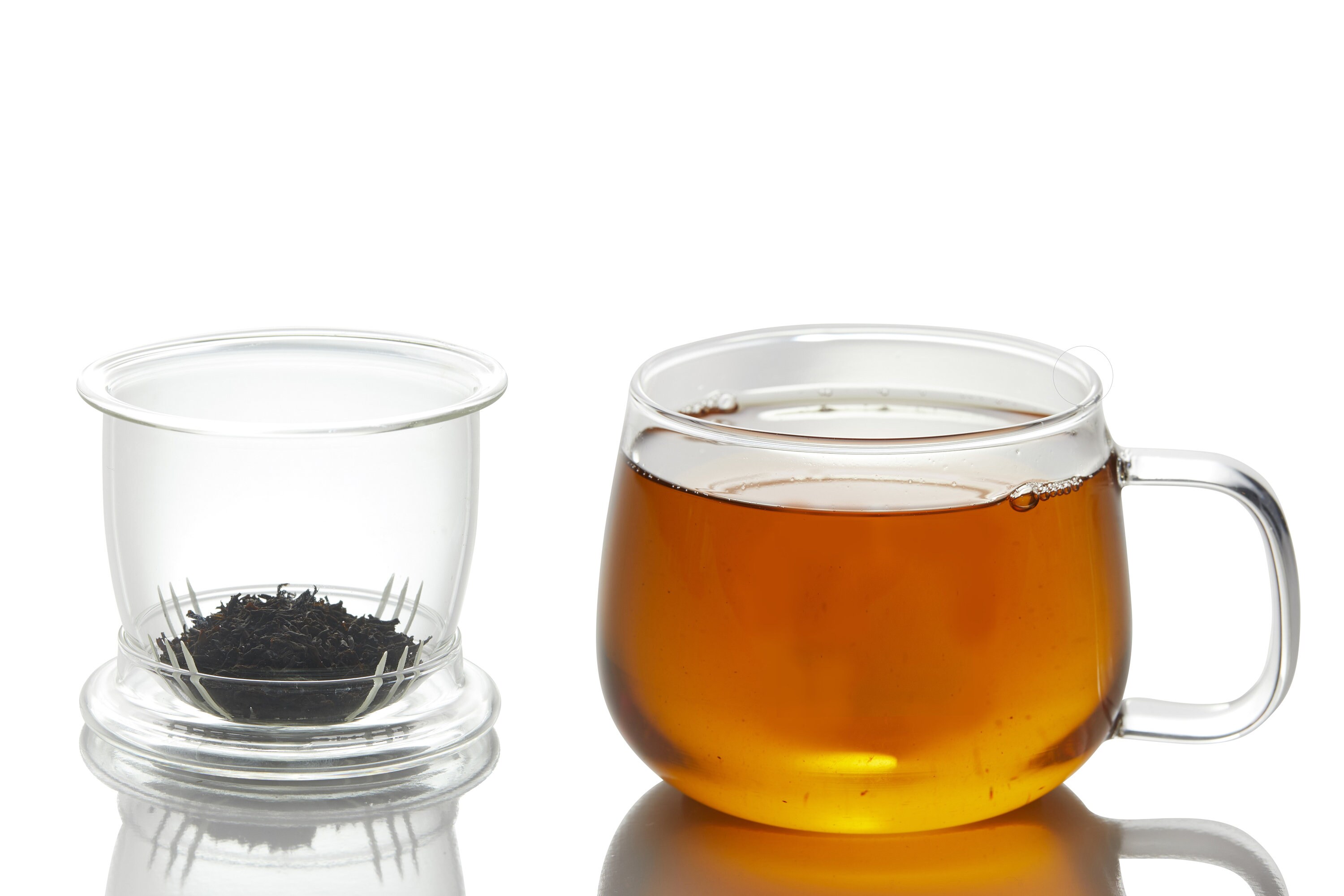 Single Serve Tea Infuser Cup, 12 Oz Borosilicate Glass Teacup With ...