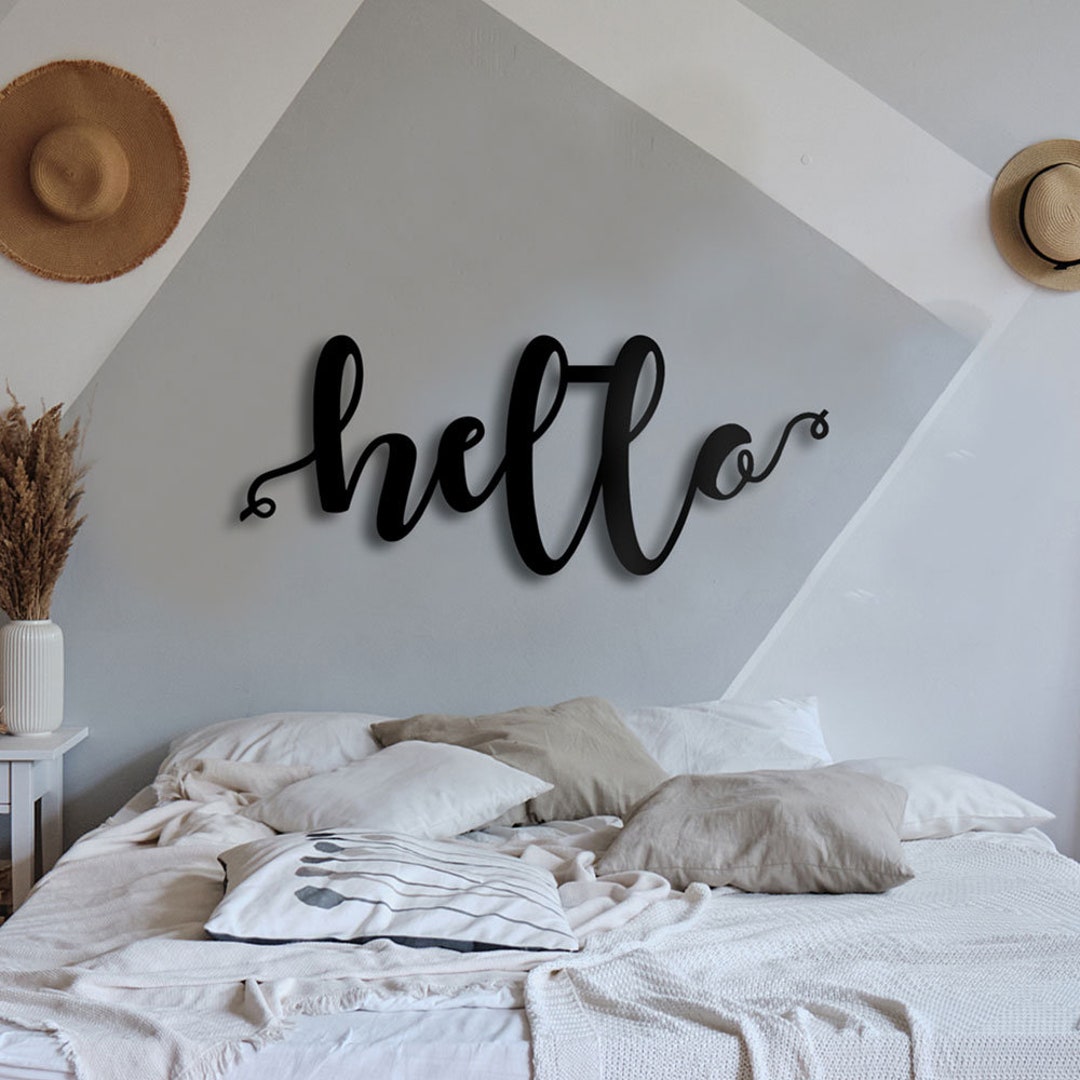 Hello Metal Wall Art - Etsy