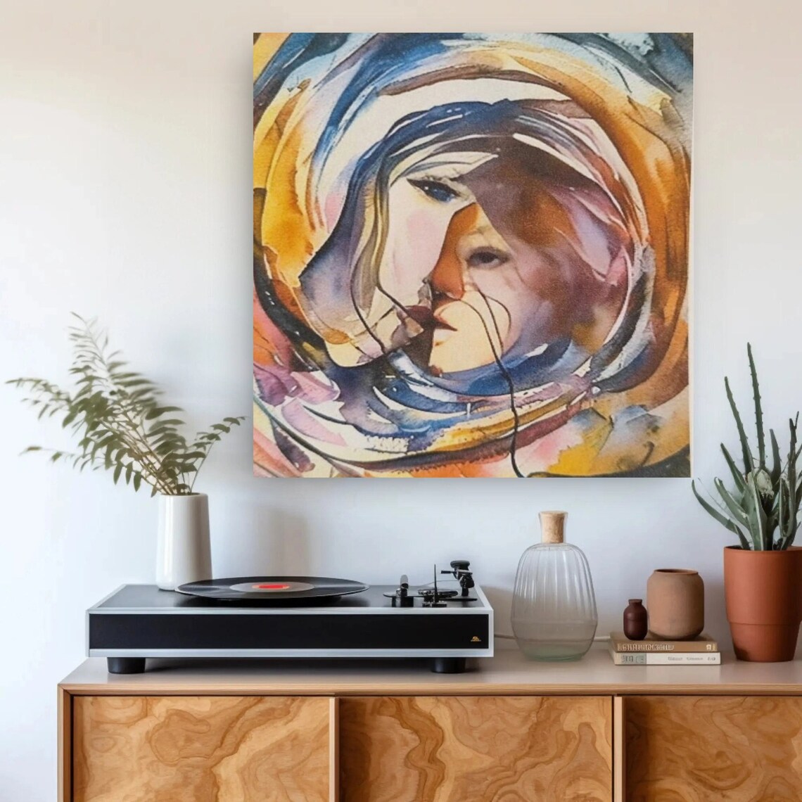 Handmade Abstract Woman Portrait Canvas Art, Modern Wall Decor - Etsy