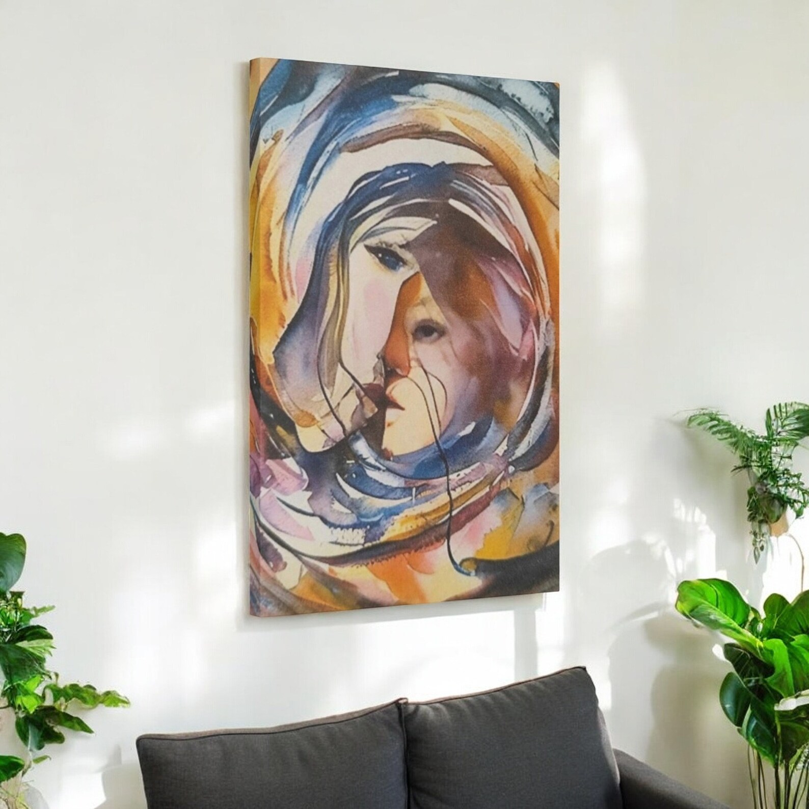 Handmade Abstract Woman Portrait Canvas Art, Modern Wall Decor - Etsy