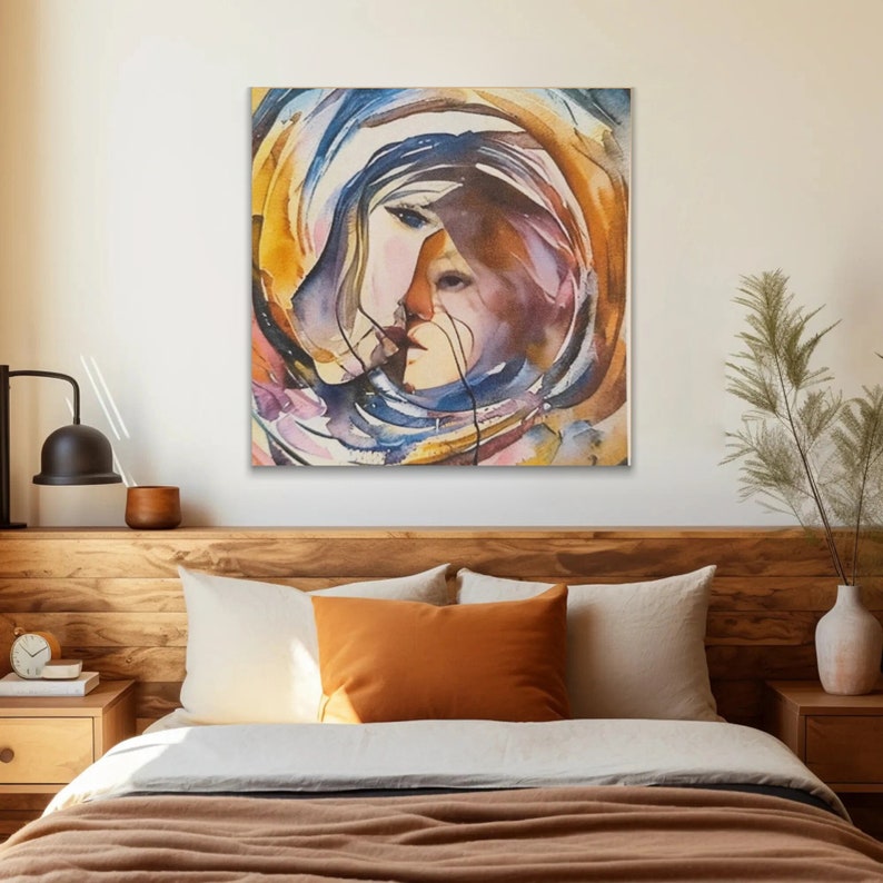 Handmade Abstract Woman Portrait Canvas Art, Modern Wall Decor - Etsy