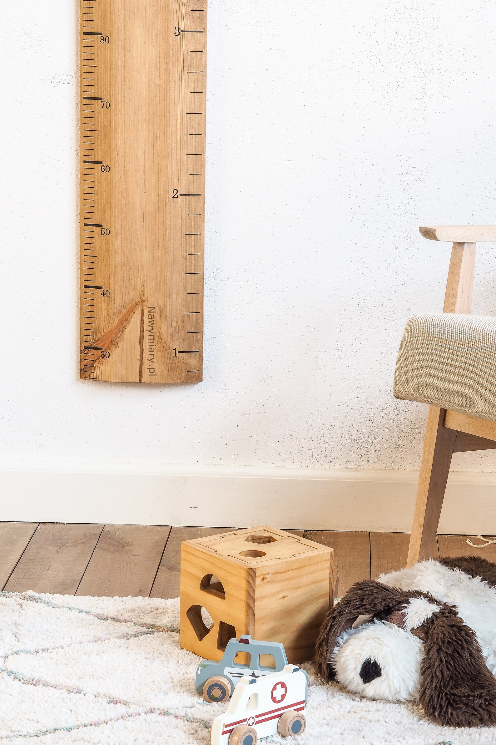 Double Sided Scandi Wooden Growth Chart, Scandinavian Minimal Wall ...