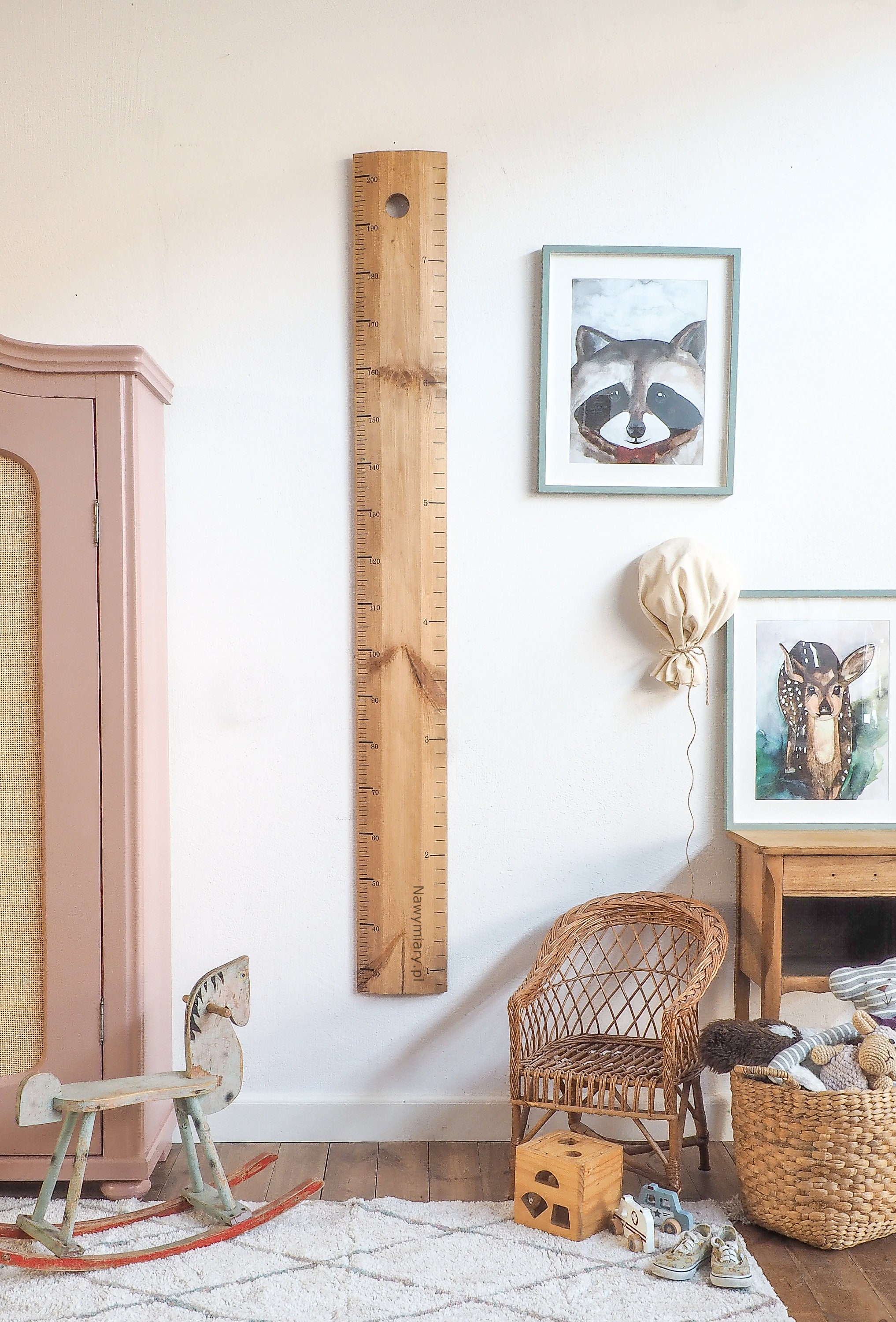 Double Sided Scandi Wooden Growth Chart, Scandinavian Minimal Wall ...