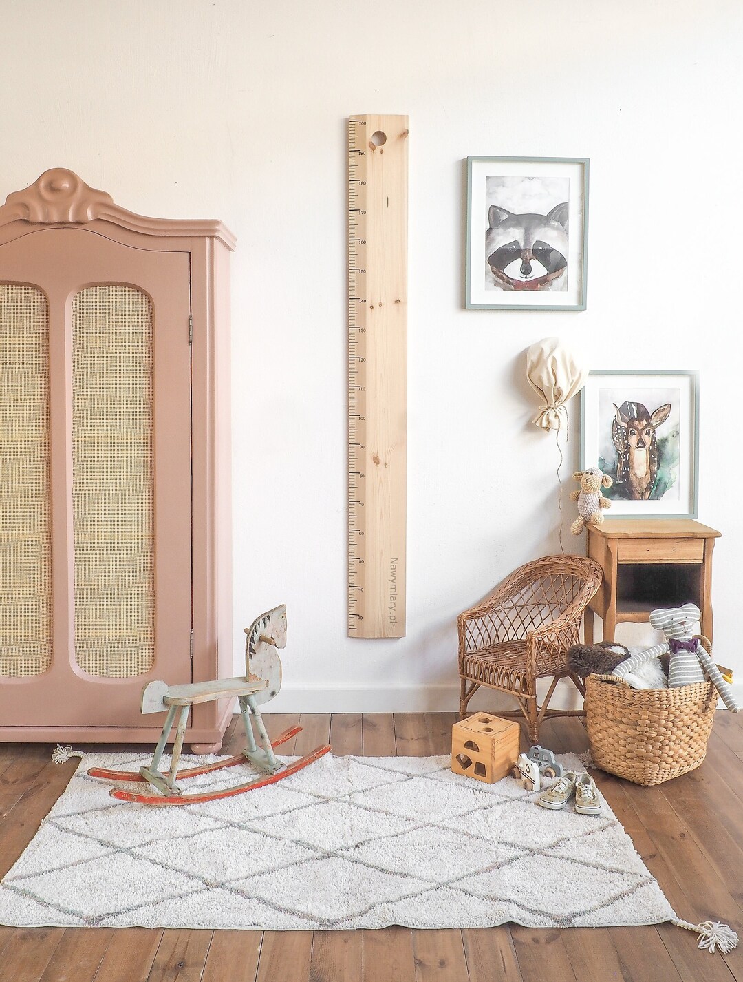 Simple Minimalist Wooden Growth Chart, Ruler Height Chart, Solid Wood ...