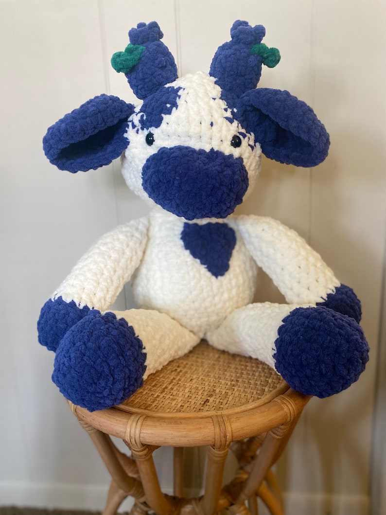 Handmade Jumbo Crochet Blueberry Cow - Etsy