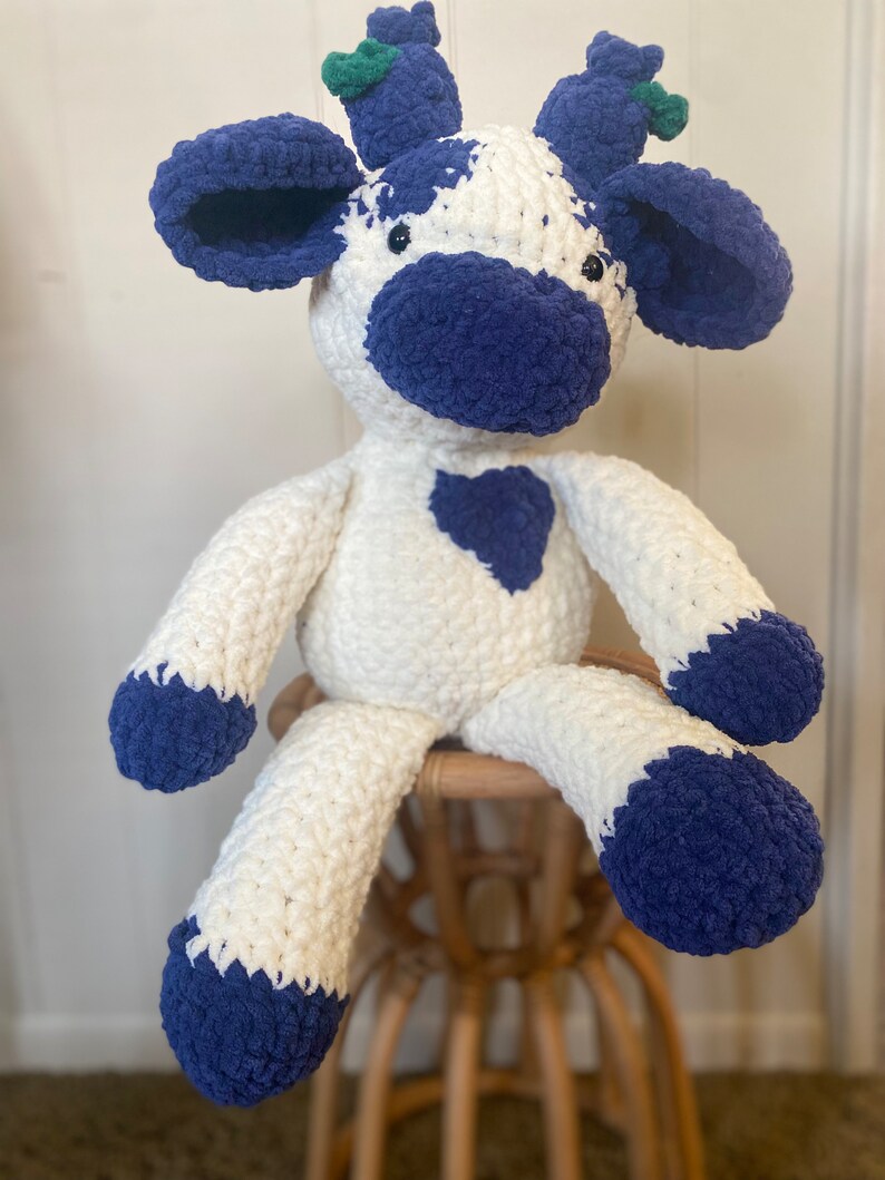 Handmade Jumbo Crochet Blueberry Cow - Etsy