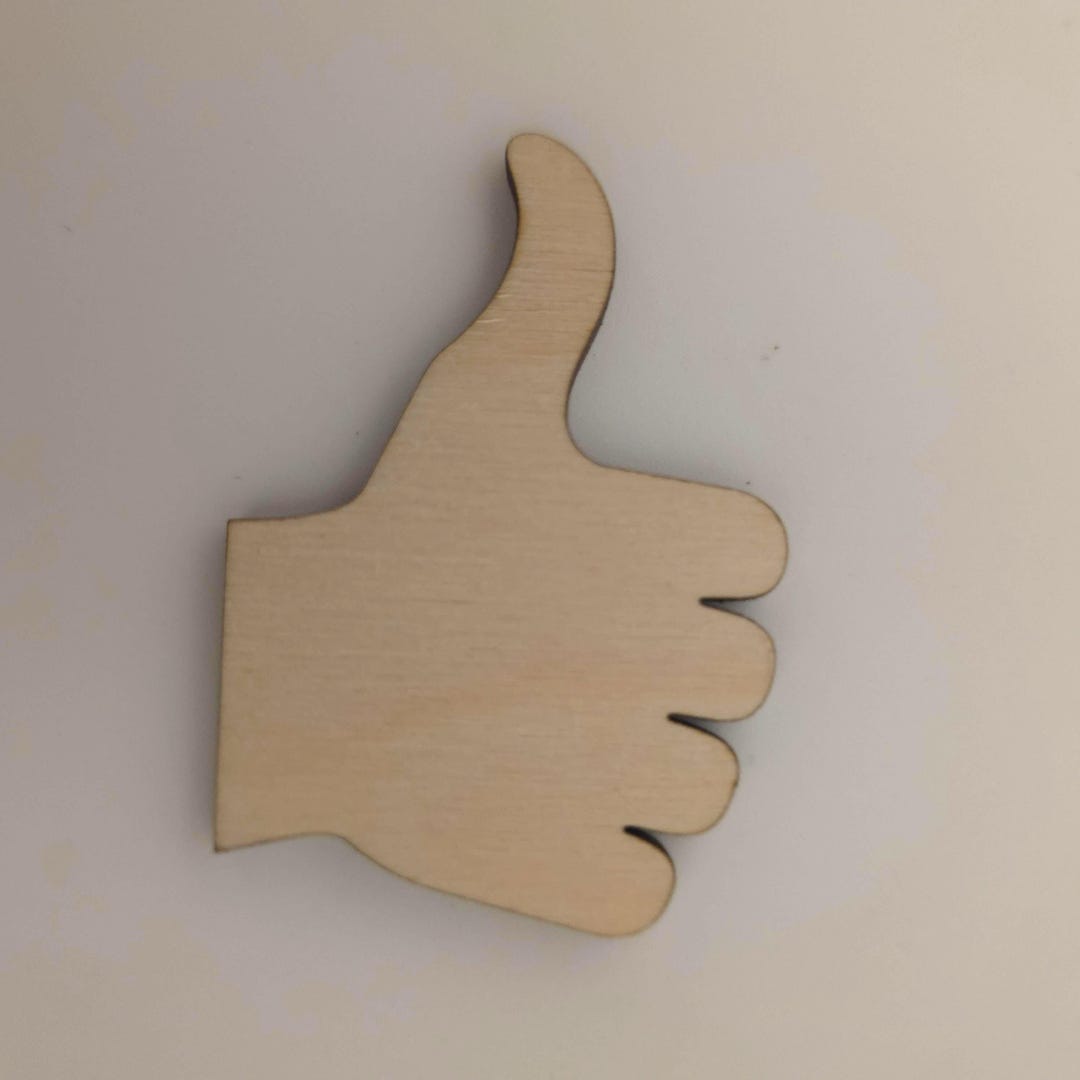 Thumbs up Shape Wood Craft Cutout, Craft Supply, Unfinished Wood Blank ...