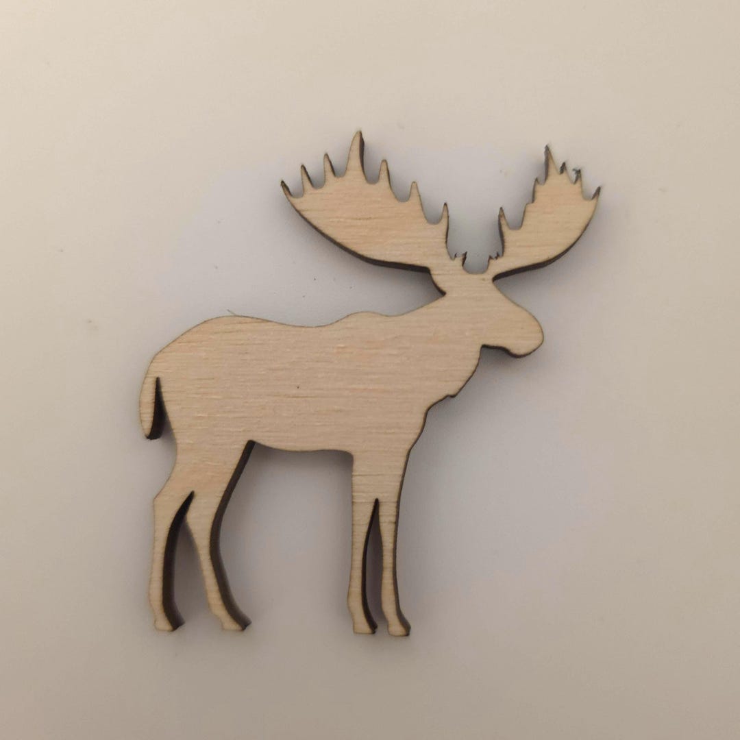Moose Shape Wood Craft Cutout, Craft Supply, Unfinished Wood Blank ...