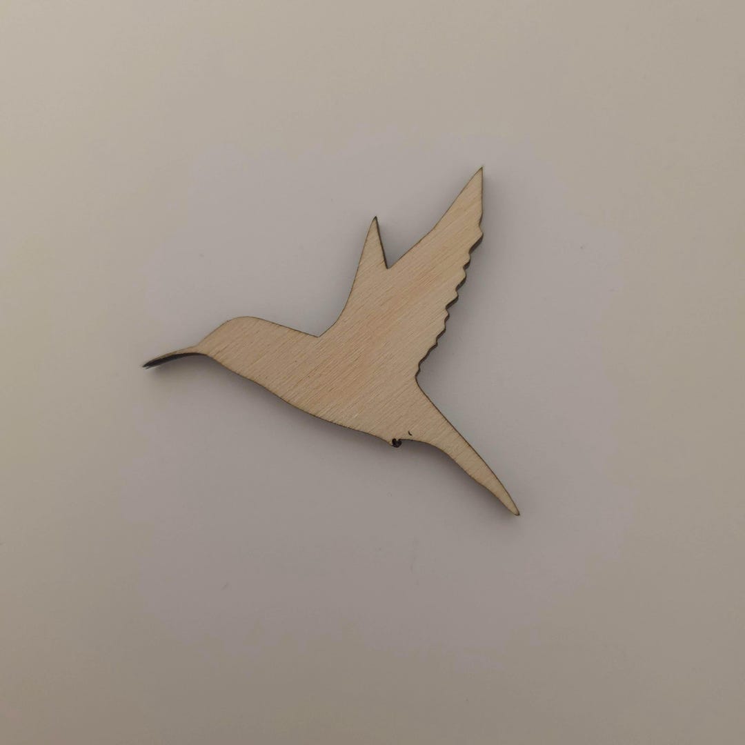 Hummingbird Shape Wood Craft Cutout, Craft Supply, Unfinished Wood ...