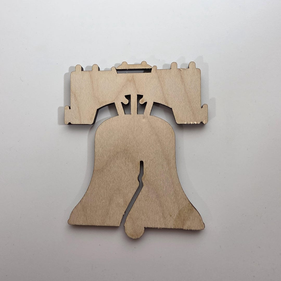 Liberty Bell Shape Wood Craft Cutout, Wood Craft Supply, Unfinished ...