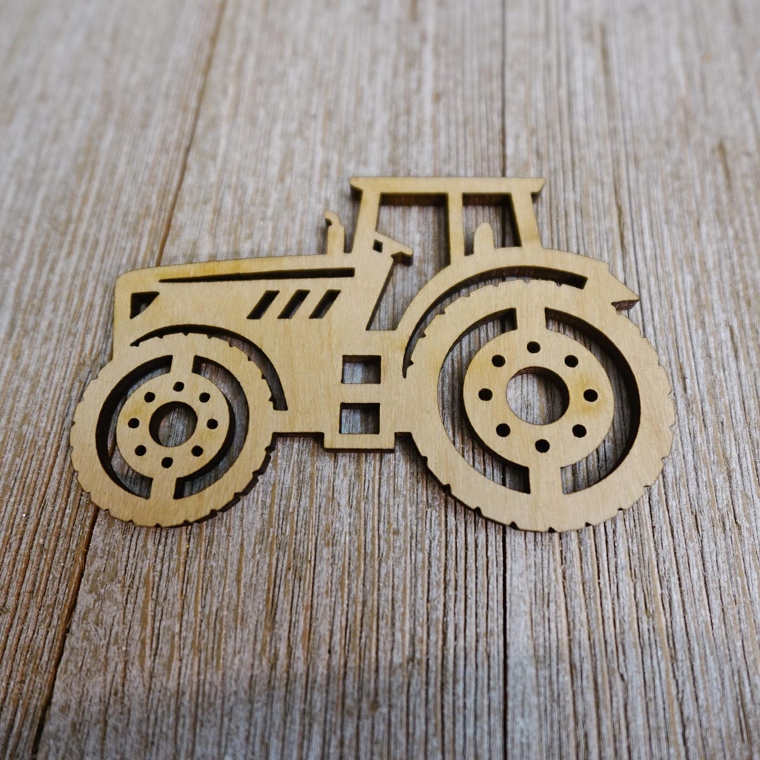 Modern Tractor Shape Wood Craft Cutout, Wood Craft Supply, Unfinished ...