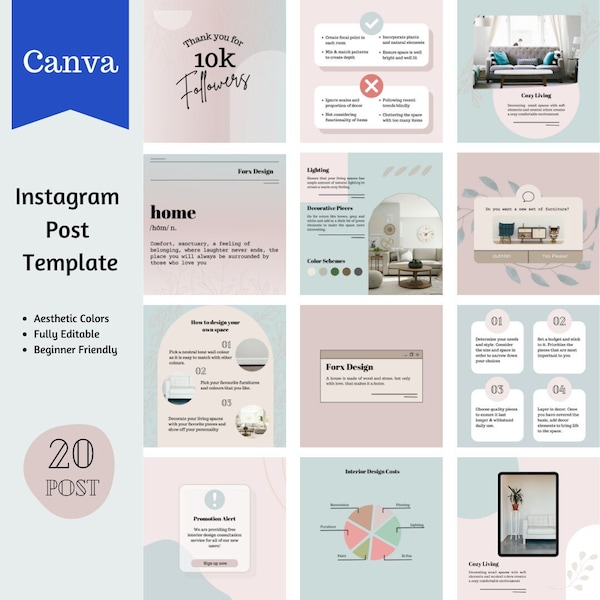 Canva Template Instagram - Etsy