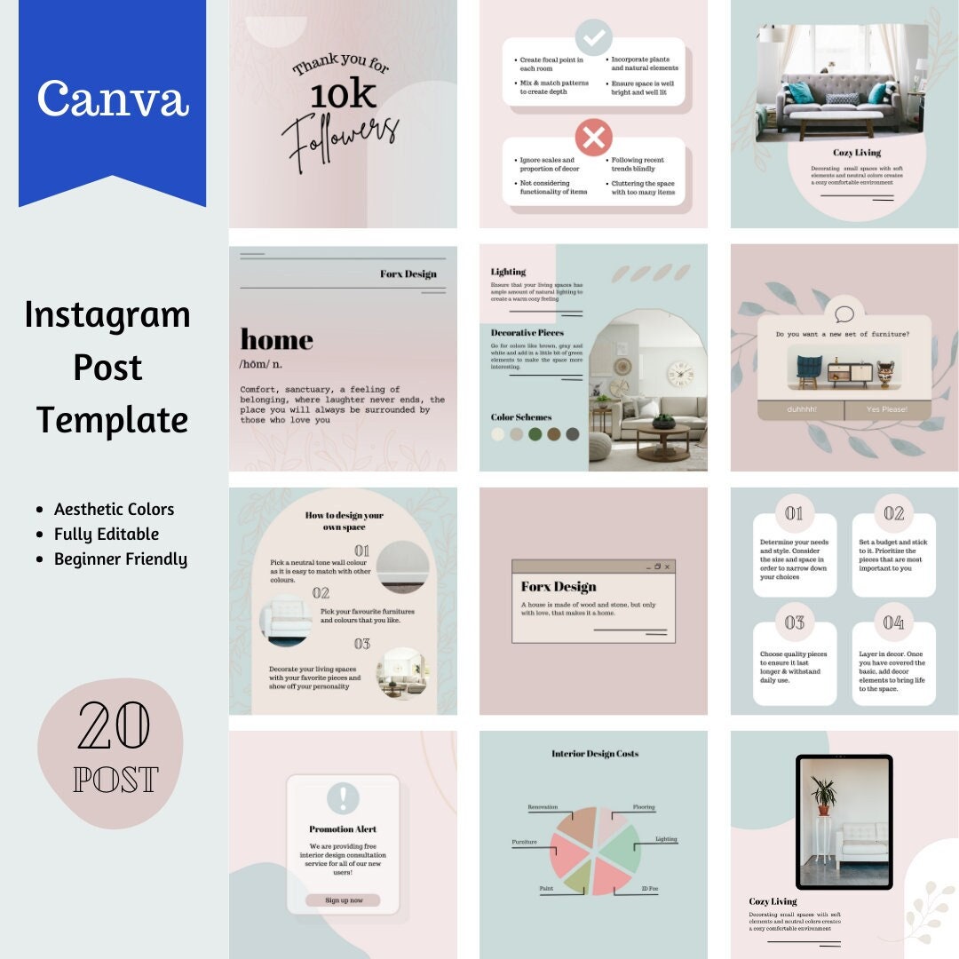 Instagram Post Canva Templates | Minimalist Boho Chic Template | Beauty ...